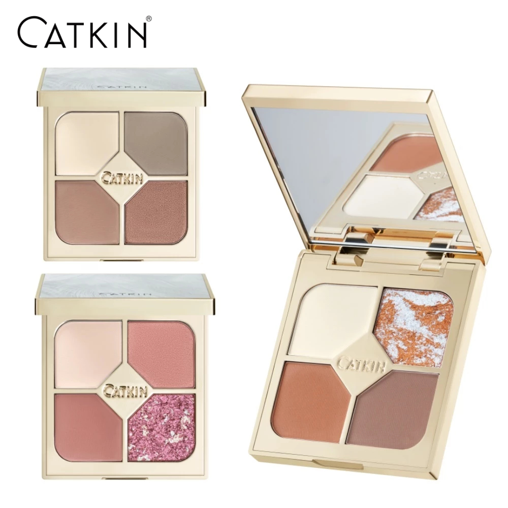 CATKIN Four Colors Eyeshadow Palette เนื้อนุ่ม สีชัด ติดทนนาน อายแชโดว์ ...