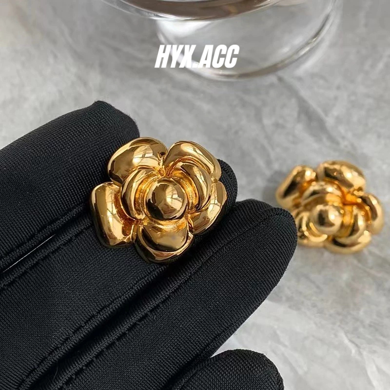 ต่างหูผู้หญิง French Entry Lux Camellia ต่างหู 14K ต่างหูทอง | Shopee ...