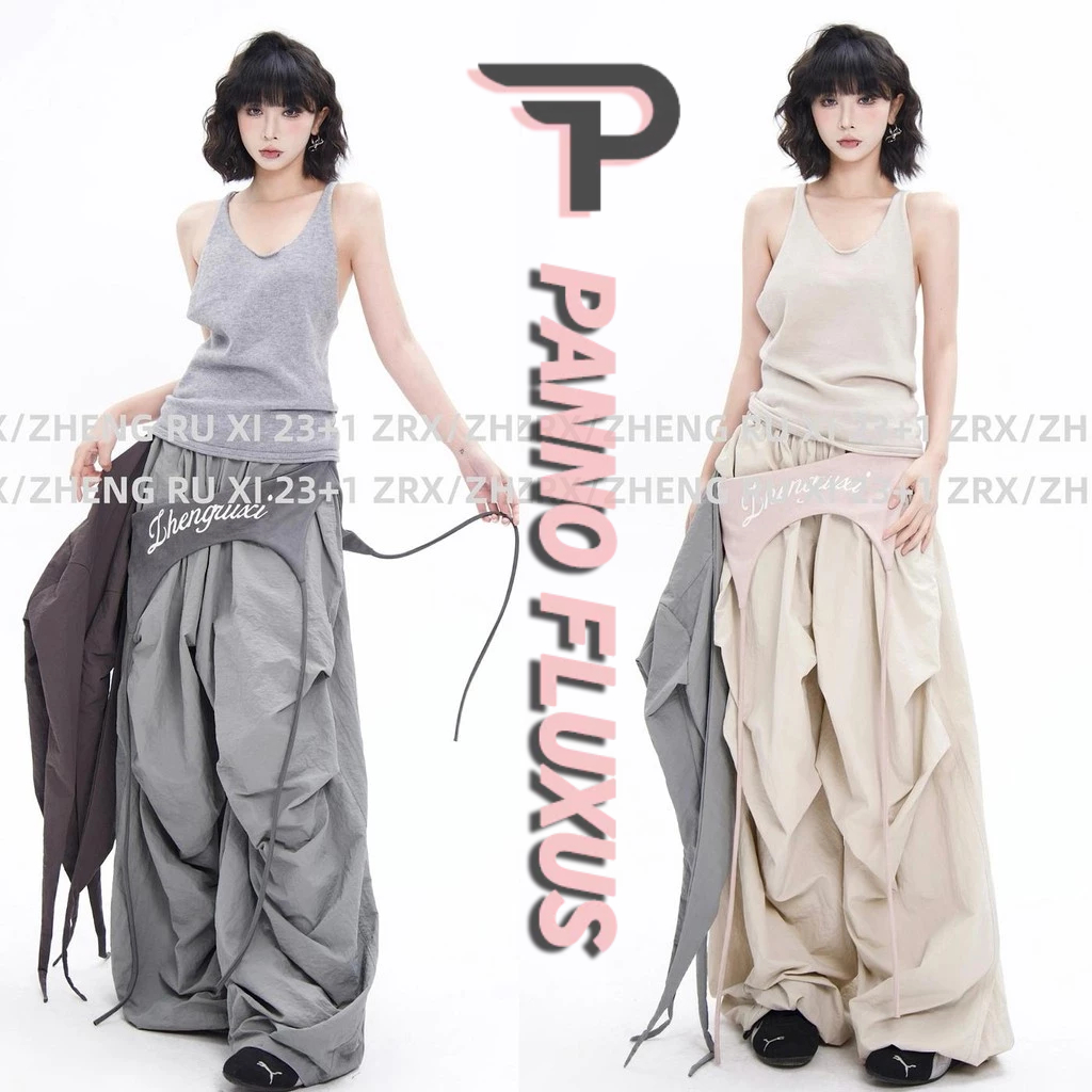 Pannofluxus กางเกงสไตล์ใหม่ American high street สไตล์ฮิปฮอป ผ้า Taslon ...