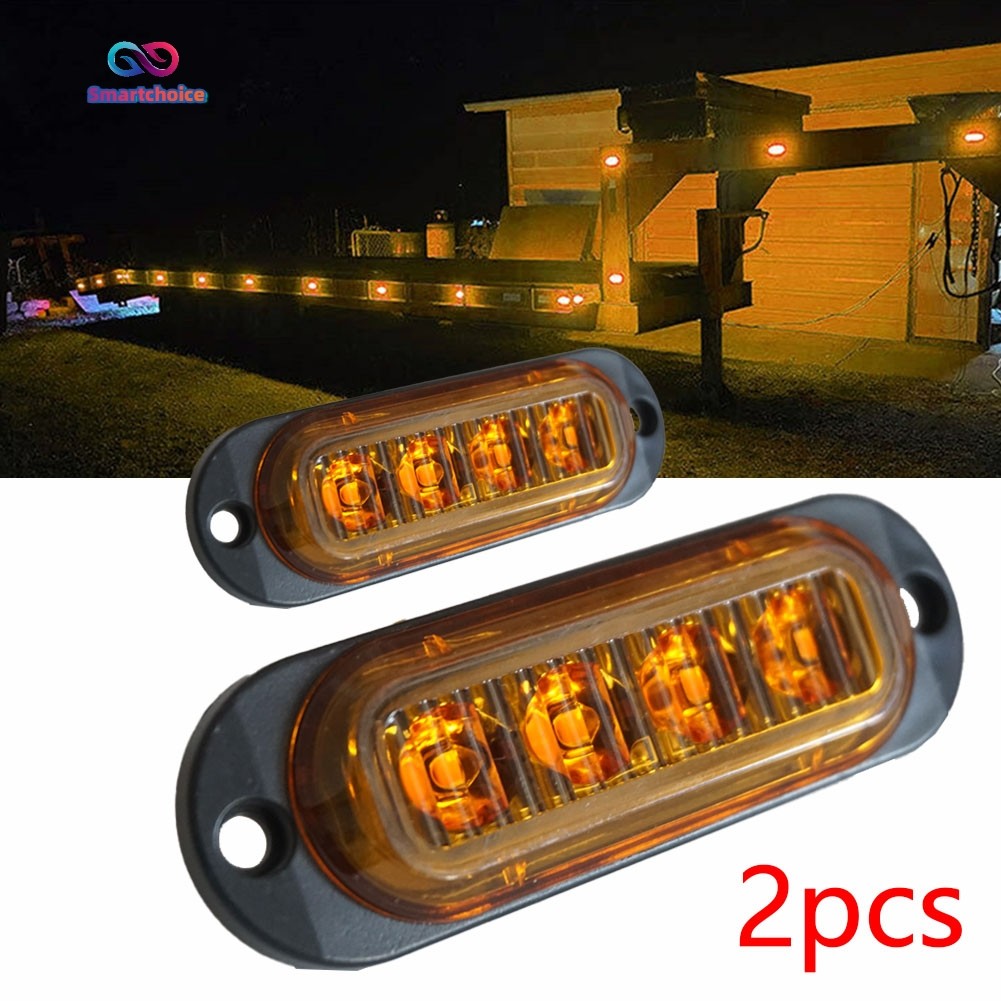 2X สีเหลือง LED Side Marker Clearance Light โคมไฟตัวบ่งชี้รถบรรทุก ...