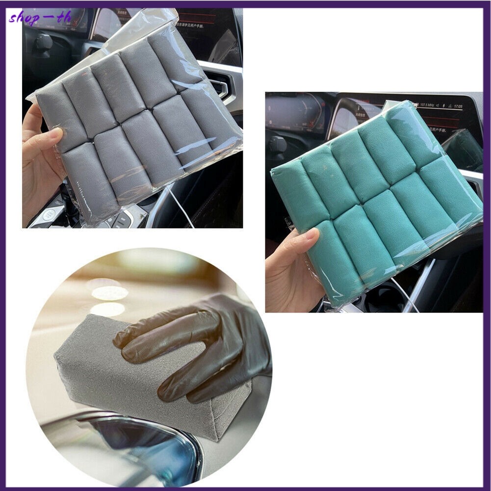 10 ชิ้น Car Detailing Suede Sponge Applicator ใช้กับเคลือบเซรามิคใหม่ ...
