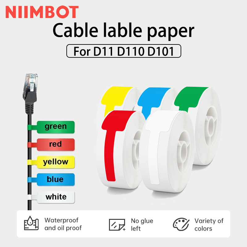 Niimbot ป้ายแท็กสายไฟเบอร์ D11 D110 D101 สําหรับจัดระเบียบสายเคเบิล ...