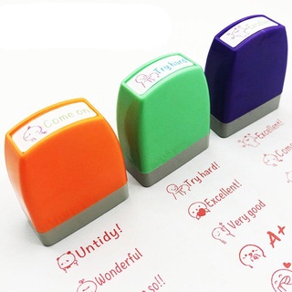 LUCKY English Commentary Stamp DIY Teaching stamp Reward Seal Self-ink ...