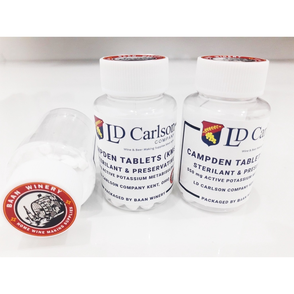 Campden Tablets KMS ฆ่าเชื้อจุลินทรีย์ในไวน์ Potassium Metabisulfite ...