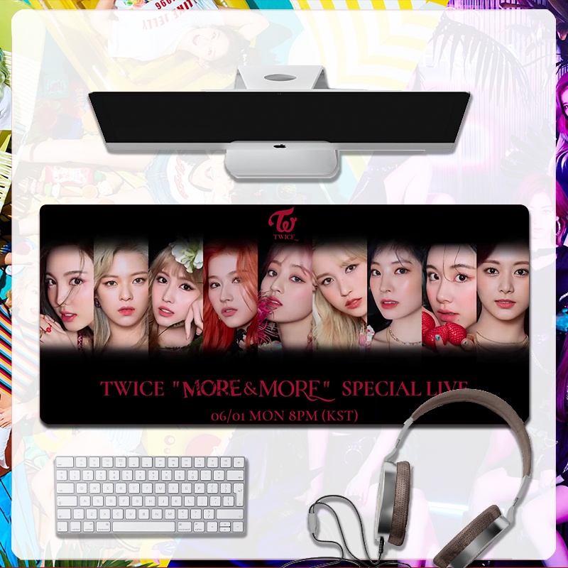 แผ่นรองเมาส์เล่นเกม K-Pop Star Twice Mouse Pad ขนาดใหญ่พิเศษกันลื่น ...