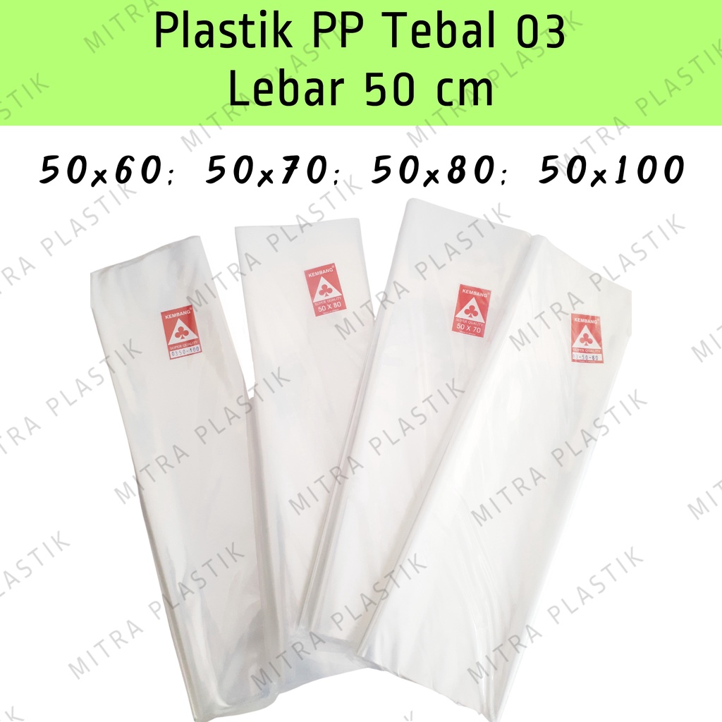 ถุงพลาสติกใส Pp กว้าง 50 หนา 03 50x60 50x70 50x80 50x100 | Shopee Thailand