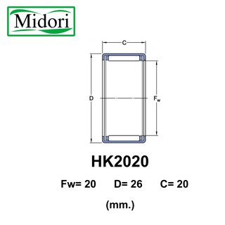 HK2030 ตลับลูกปืนเม็ดเข็ม ขนาดเพลา ใน 20 นอก 26 หนา 30 มม. ( Needle ...