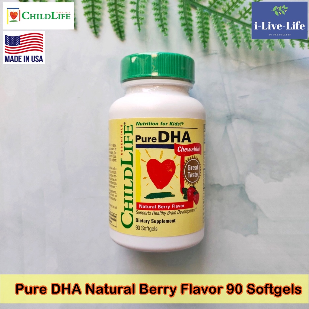 ดีเอชเอ สำหรับเด็ก รสเบอร์รี่ Pure DHA Natural Berry Flavor 90 Softgels -ChildLife | Shopee Thailand