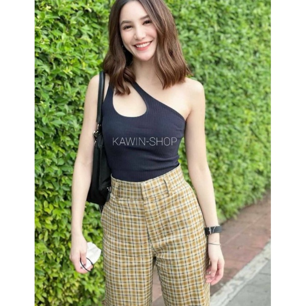 พร้อมจัดส่งTOPSHOP💗เสื้อครอปไหล่เบี่ยง‼️Casual Style ผ้าร่อง💗งานป้าย | Shopee Thailand
