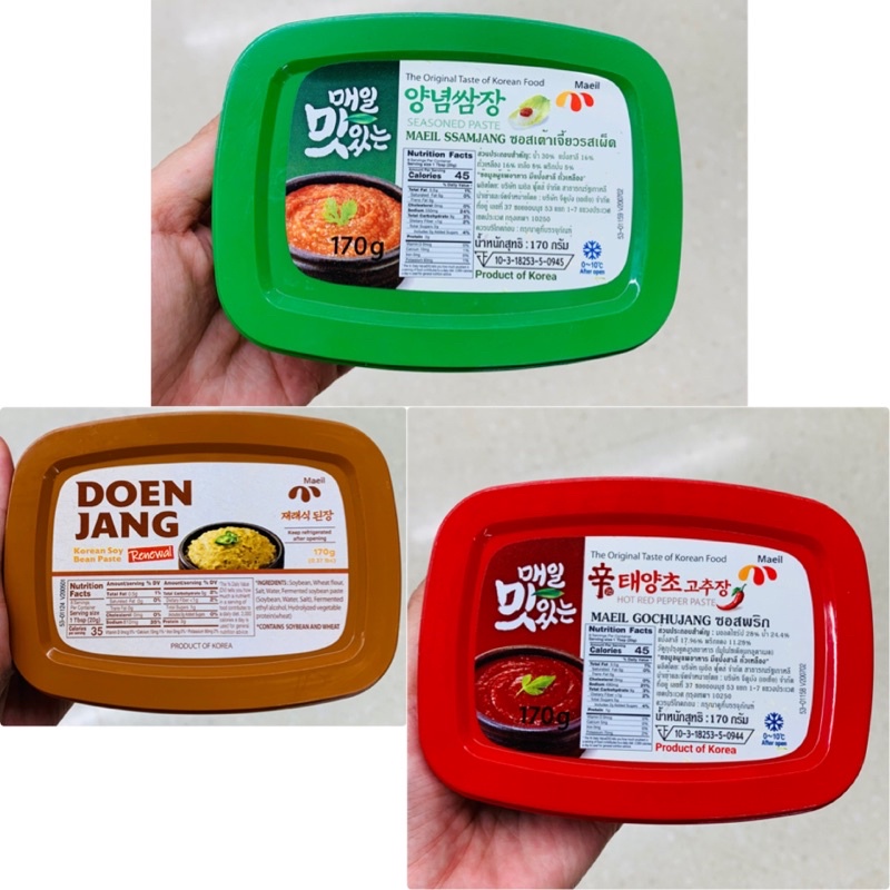 ซอสเกาหลี 3 รสชาติ Ssamjang Gochujang Doenjang เมอิล Maeil Korean sauce ...