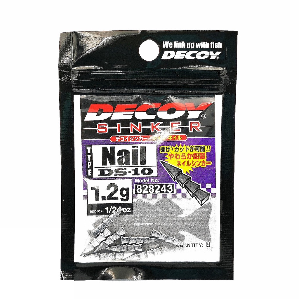 DECOY DS-10 NAIL SINKER *** ตะกั่วถ่วงเหยื่อ แบบเสียบ JAPAN 100% ...