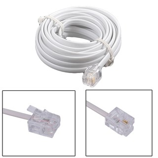 สายโทรศัพท์ 2 CORE 6P2C RJ11 Male to Male Plug Telephone Line Cable ...