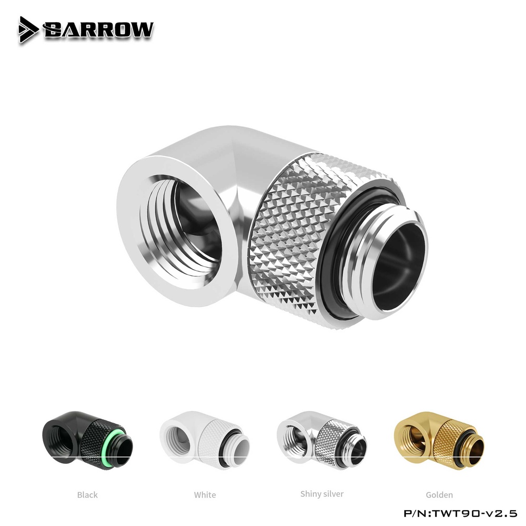 Barrow TWT90-v2.5 G1/4 อะแดปเตอร์ข้อต่อหมุนได้ 90 องศา 90 องศา สีทอง สีดํา สีเงิน | Shopee Thailand