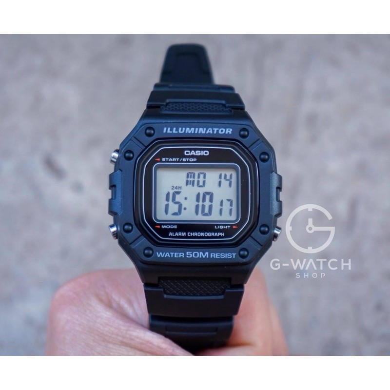 Casio Standard [สีดำ] W-218H-1A, W-218H-1, W-218H, W-218 | Shopee Thailand