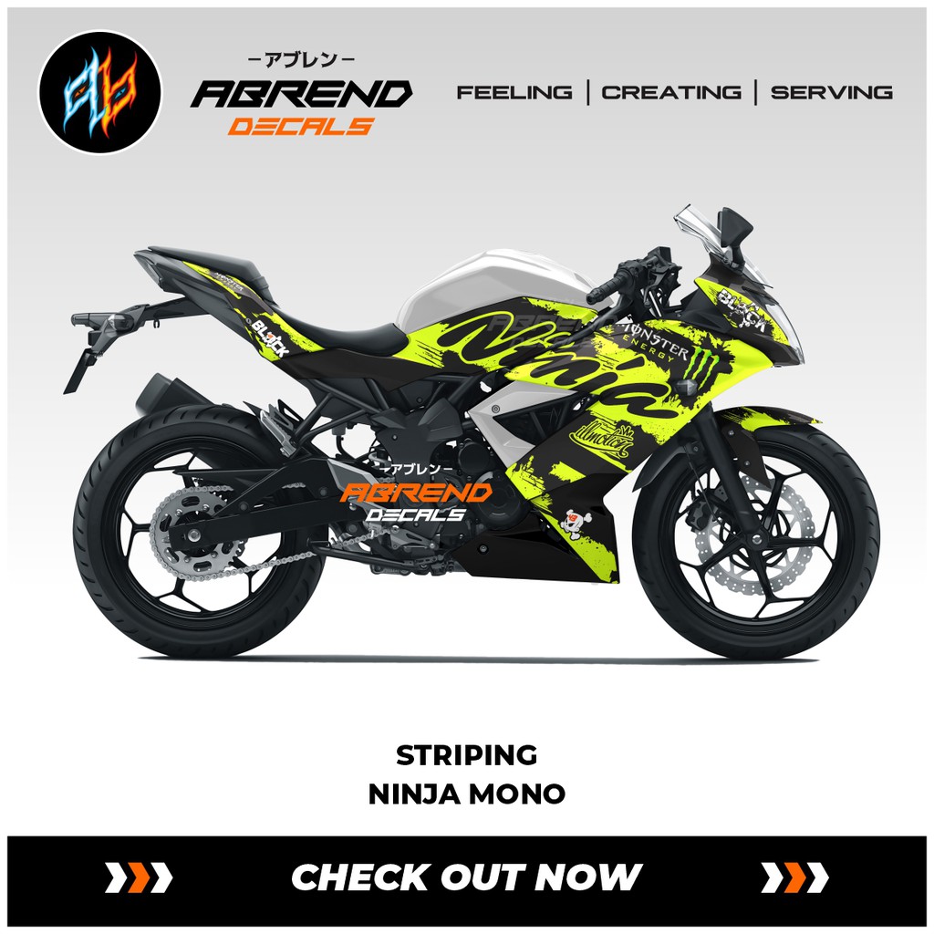 Ninja 250 Mono Striping / Custom Design Kawasaki Ninja Mono สติ๊กเกอร์ ...