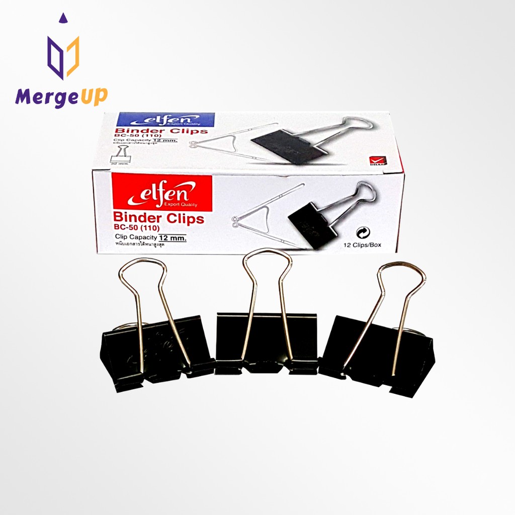 คลิปดำ 2 ขา ELFEN รุ่น E112 / E111 / E110 / E109 / E108 12ตัว/กล่อง | Shopee Thailand