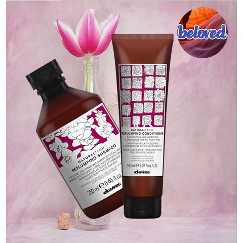 Davines Replumping Shampoo/Conditioner 250/150 ml แชมพู และครีมนวดผม สำหรับเพิ่มความชุ่มชื้นให้ ...