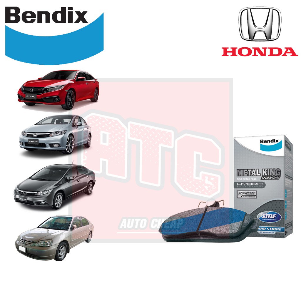 Bendix ผ้าเบรค honda civic ทุกรุ่น ฮอนด้า ซีวิค Metal King Titanium เมท ...