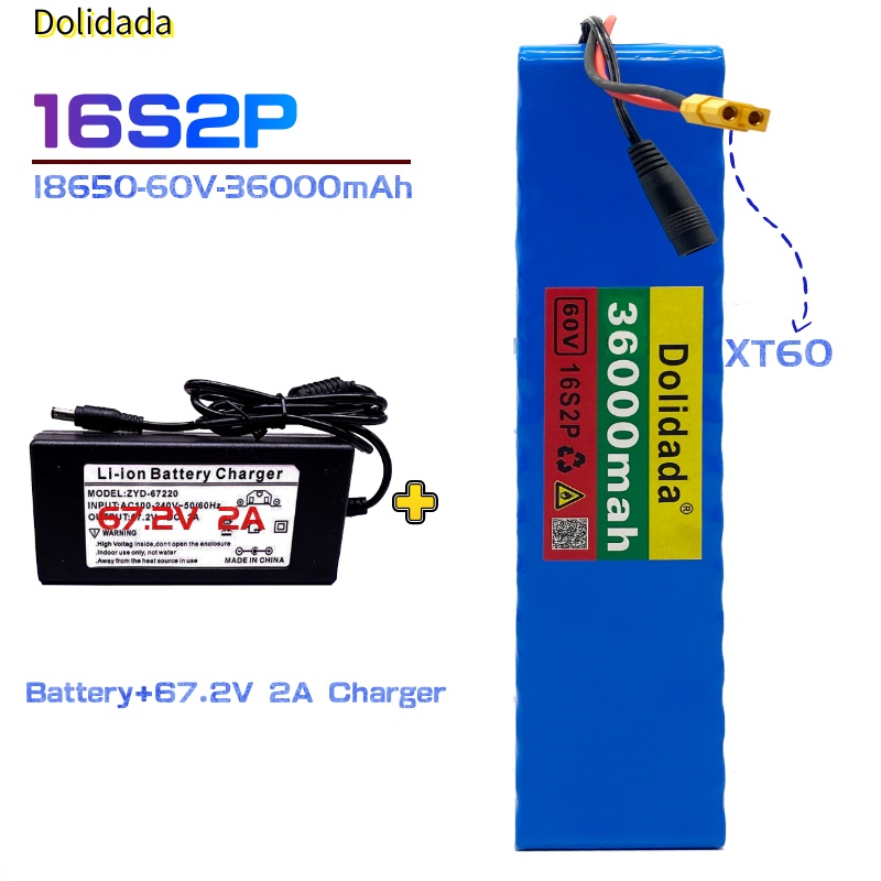60V 16S2P 1000W 36Ah แบตเตอรี่ลิเธียมไอออนสำหรับรถเข็นและสกู๊ตเตอร์ ...