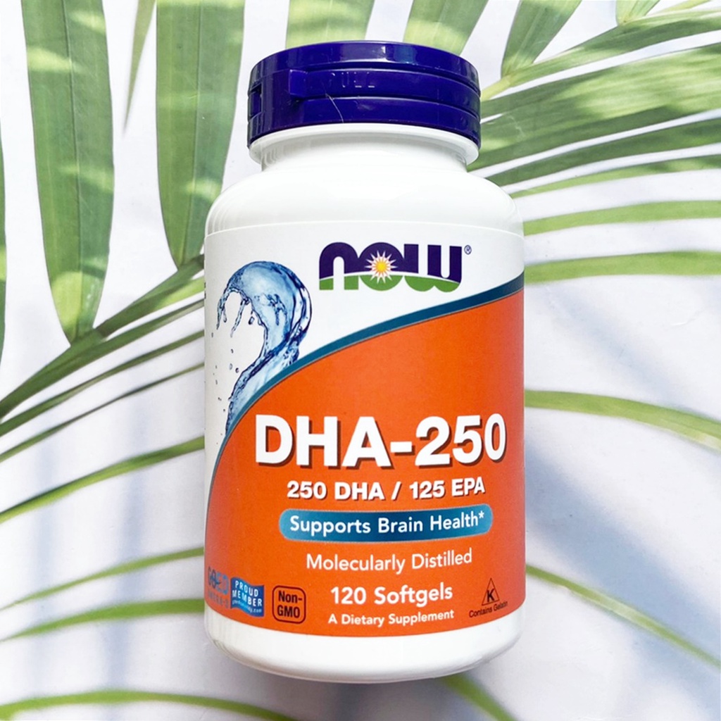 ดีเอชเอ อีพีเอ DHA-250/EPA-125, 120 Softgels (Now Foods®) Supports Brain Health โอเมก้า-3 น้ำมัน ...