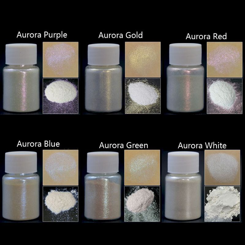 SIY 6 Colors Shiny Aurora Resin Pigments Polarized Diamond Pearlescent ...