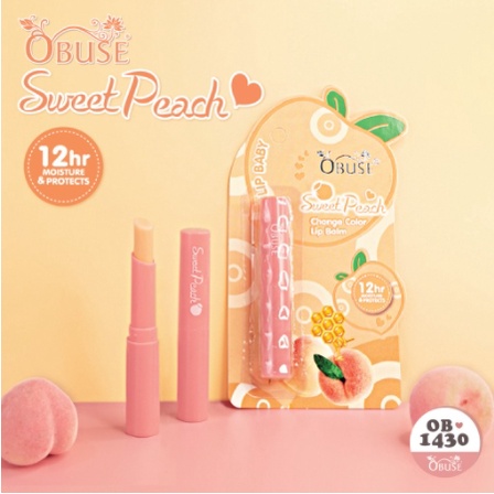 โอบิวซ์ ลิปบาล์มเปลี่ยนสีลูกพีช เพิ่มความชุ่มชื้น Obuse Sweet Peach ...