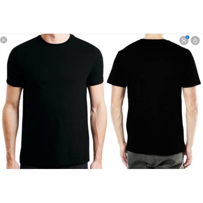 เสื้อยืดคอกลมสีดำล้วน | Shopee Thailand