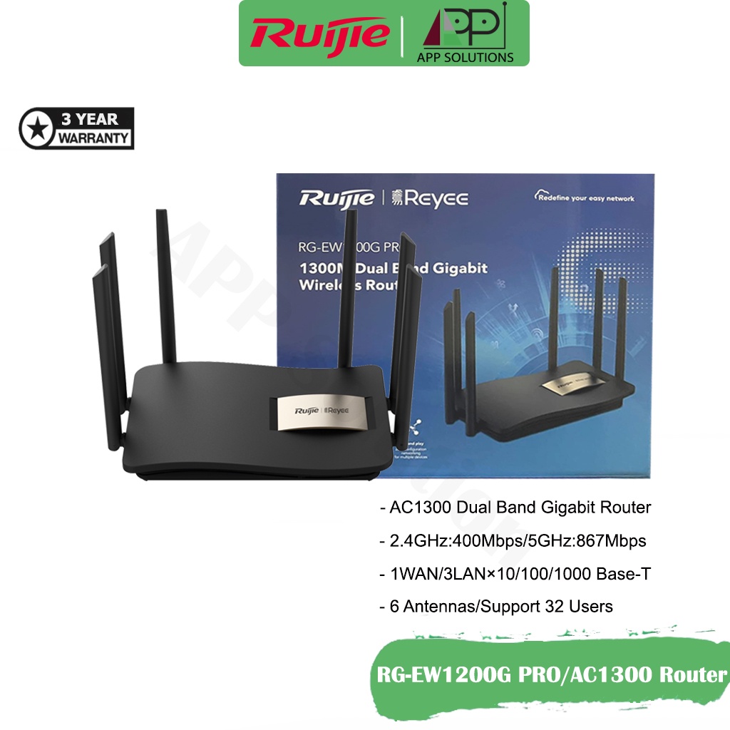 💥SALE💥REYEE Mesh Router Dual-Band Gigabit รุ่นRG-EW1200G Pro/AC1300 ...