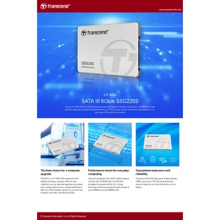 Transcend SSD225S 1TB SATA III รับประกัน 3ปี หรือ**รับประกันไม่เกิน 360 ...