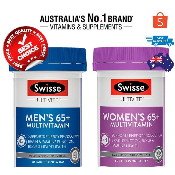 มั่นใจ ใหม่สุด!!! SWISSE MEN / WOMEN'S Ultivite 65+ Multivitamin 60 Tablets | Shopee Thailand