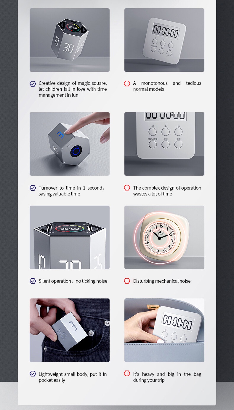 llano Ticktime ตัวจับเวลา timer นาฬิกาจับเวลานาฬิกาจับเวลาดิจิตอล Led สําหรับทํางานออกกําลังกาย ...