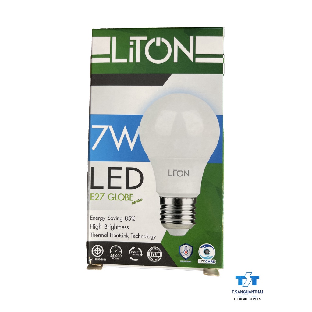 LiTON หลอดไฟ LED Bulb A60 7W รุ่น Globe แสงสีขาว Daylight | Shopee Thailand