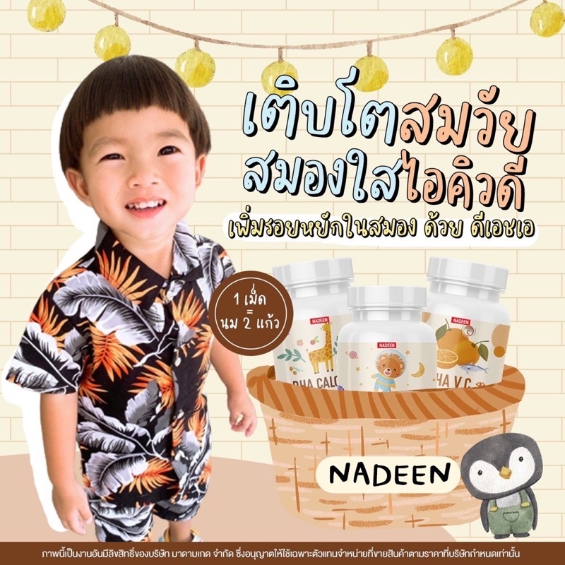 1แถม 2นาดีน ดีเอชเอ (nadeen) DHA อาหารเสริมพัฒนาการ สำหรับเด็ก 2เดือนขึ้นไป กินเก่ง ฉลาด เลี้ยง ...