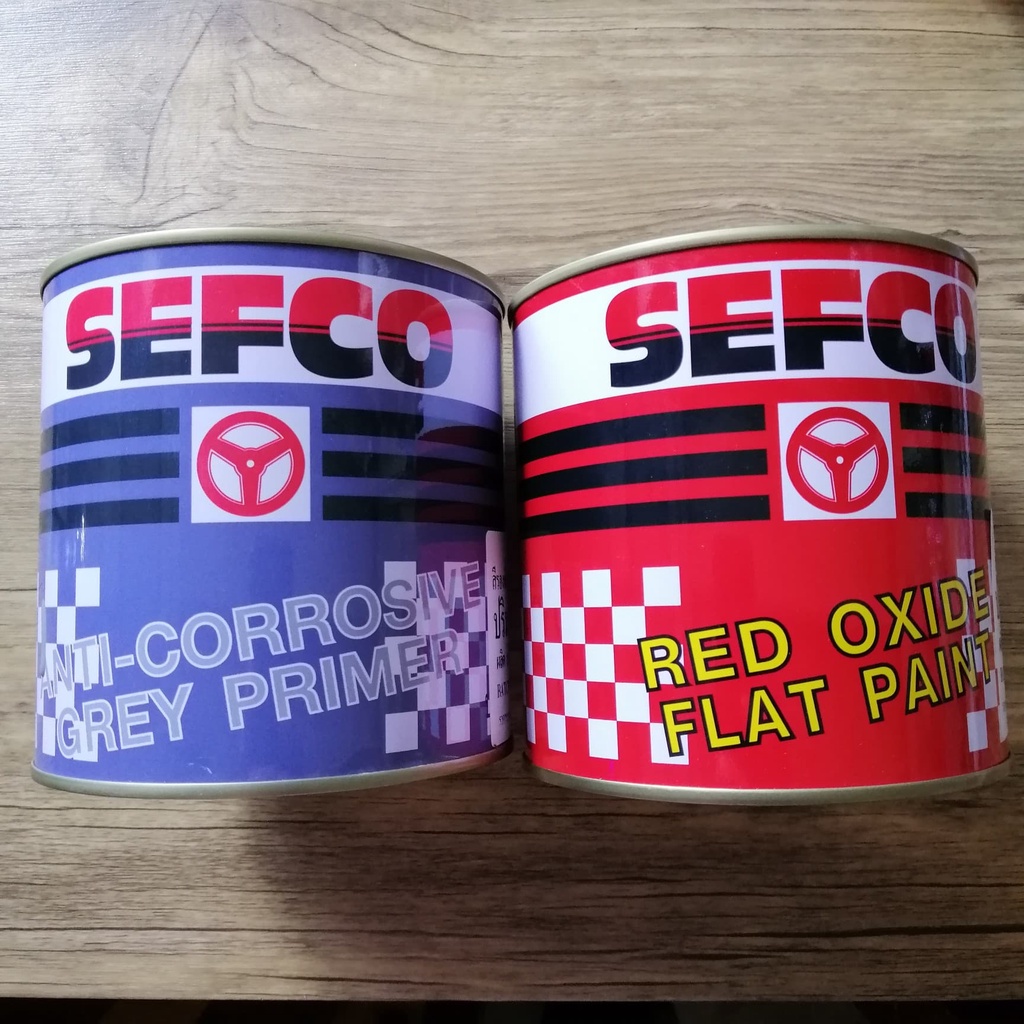 สีกันสนิมยี่ห้อ เซฟโก้ (SEFCO) สีเทาหรือแดง อย่างดี ขนาด0.85ลิตร RED OXIDE PRIMER GREY PROMER ...