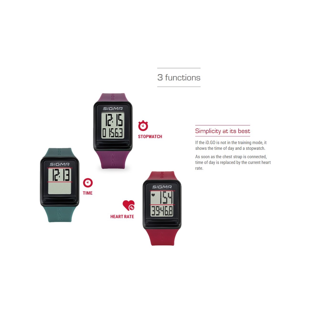 Sigma Watch Sport นาฬิกาวัดชีพจร heart rate รุ่น ID GO | Shopee Thailand