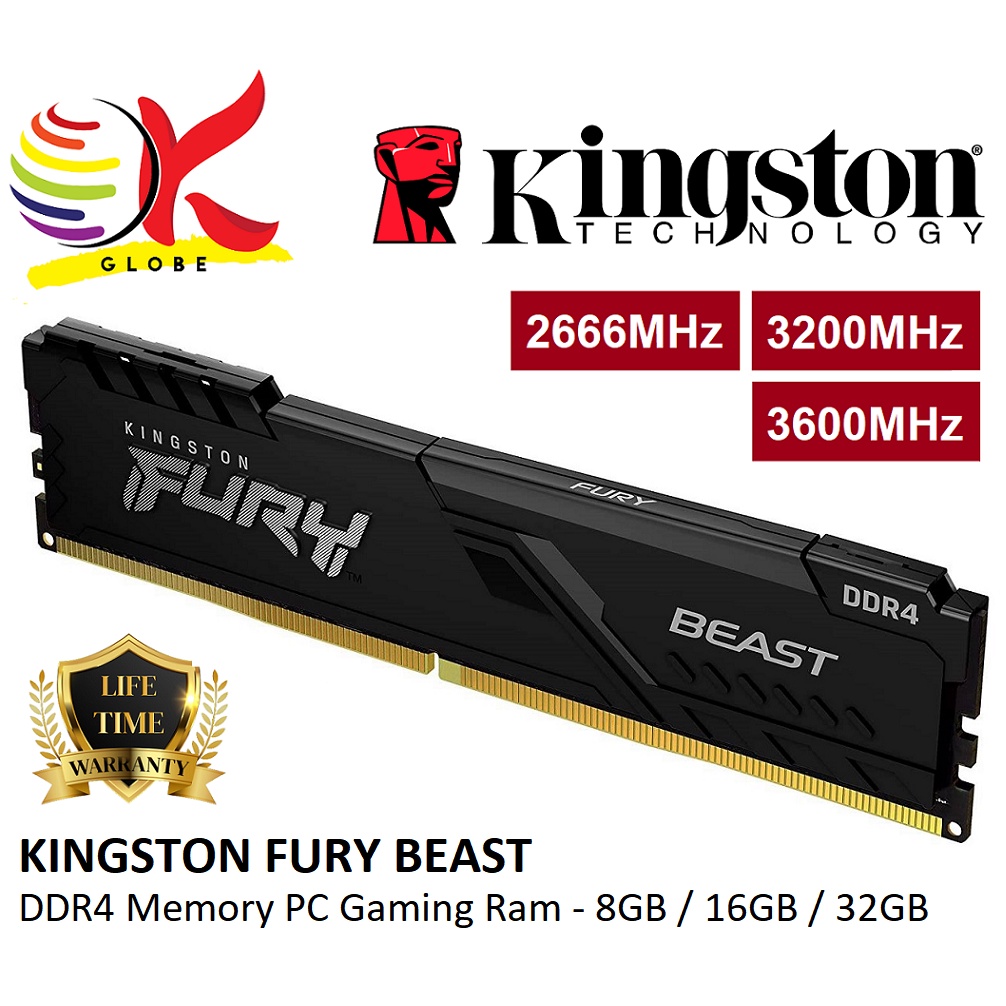 Kingston DDR4 DESKTOP แรมเกมมิ่ง PC RAM FURY BEAST / FURY BEAST RGB ...