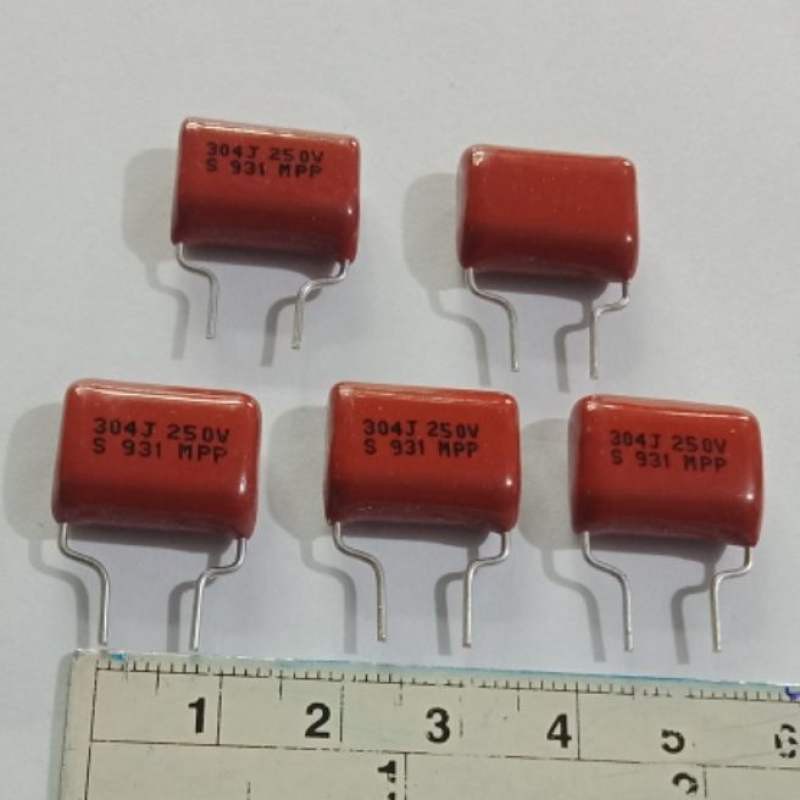 0.3UF 250V 304J 300NF 304PFไมล่า คาปาซิเตอร์ ญี่ปุ่นสีน้ำตาล Cไมล่า ...
