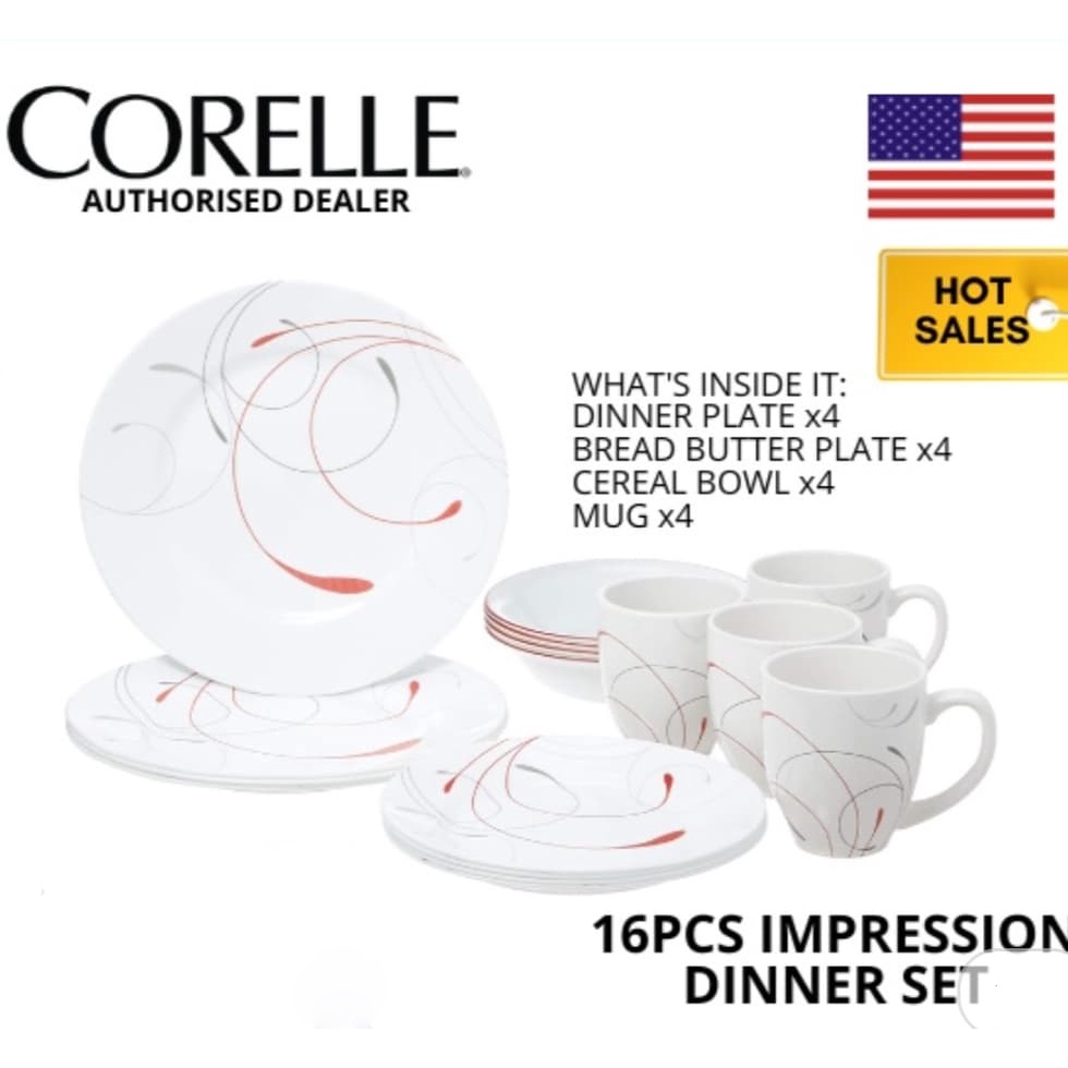 CORELLE ชุดอาหารค่ำ Corelle Impression 16 ชิ้น | Shopee Thailand