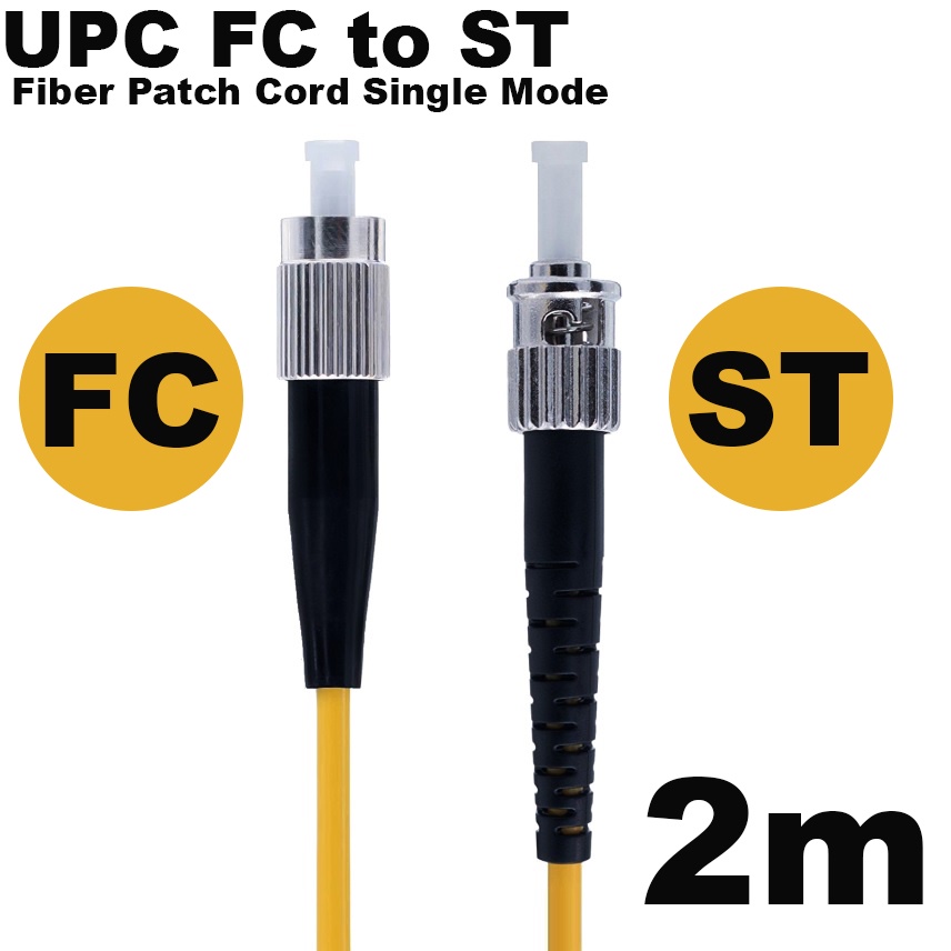 2m FC/ST Simplex 9/125 UPC FC to ST Fiber Patch Cord Jumper Cable SM Simplex Single Mode Optic ...