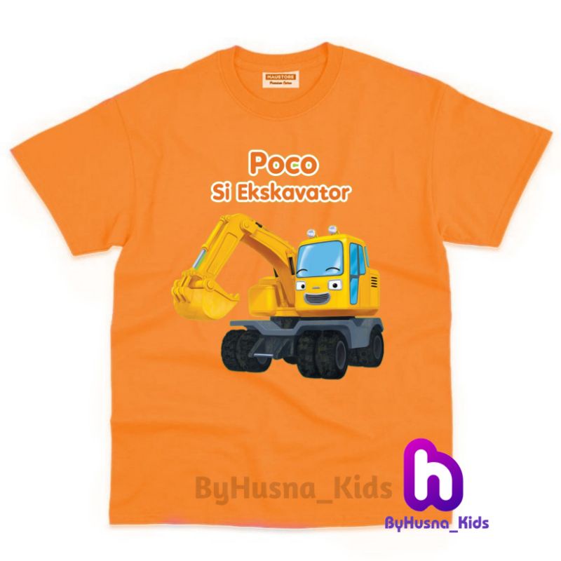 เสื้อยืดเด็ก POCO SI Excavator TAYO THE LITTLE BUS วัสดุพรีเมี่ยม ...