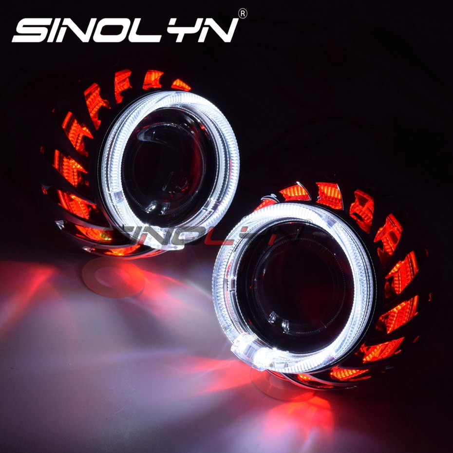 Sinolyn Bixenon Projector Headlight Lens Spiral Hotwheels Double Angel ...