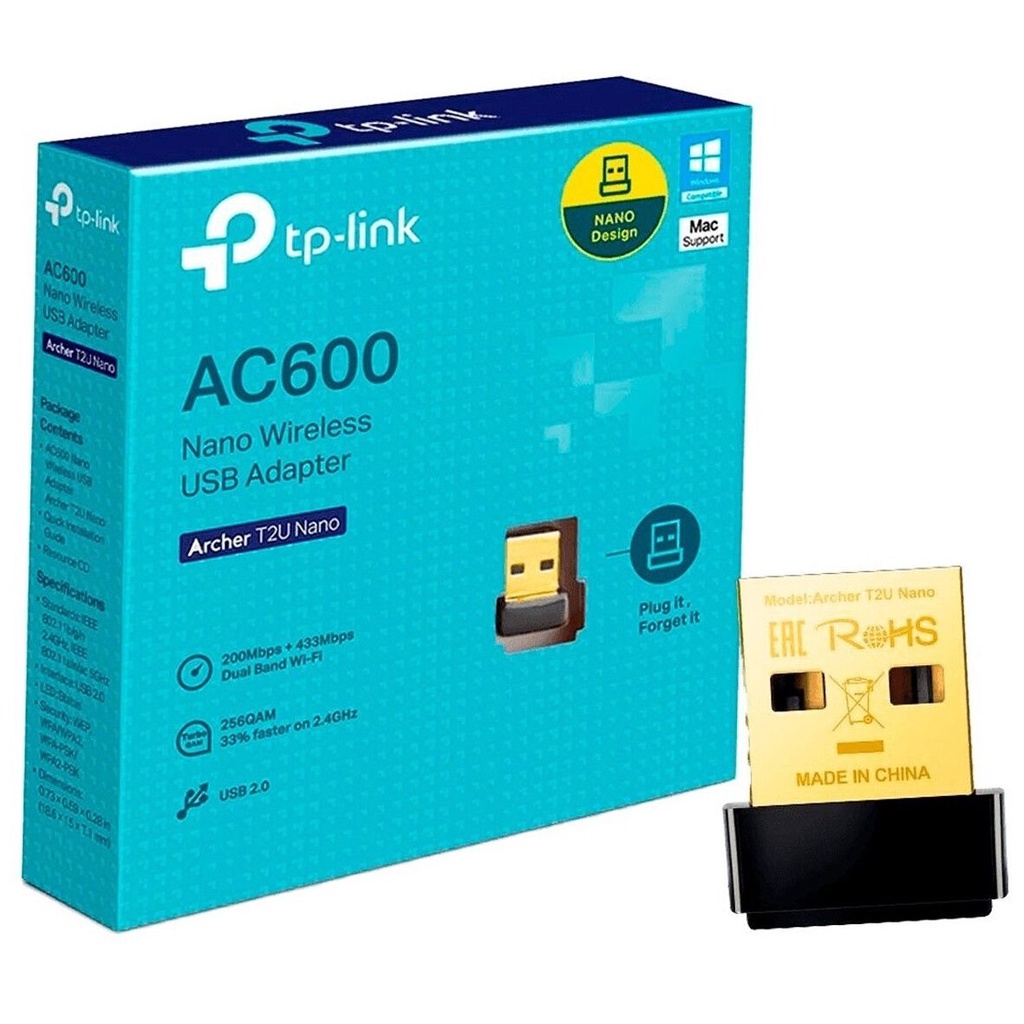 (ยูเอสบีไวไฟ) WIRELESS USB ADAPTER TP-LINK ARCHER T2U NANO AC600 NANO (5G) | Shopee Thailand