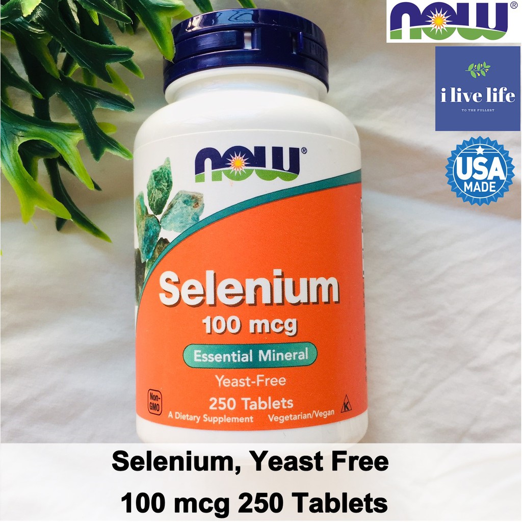 ซีลีเนียม Selenium, Yeast Free 100 mcg 250 Tablets - Now Foods | Shopee ...