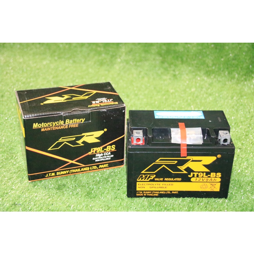 แบตเตอรี่สำหรับรถมอเตอร์ไซค์ ยี่ท้อ RR JT9L-BS 12 V9 Ah High CCA ELECTROLYTE FILLED NON ...