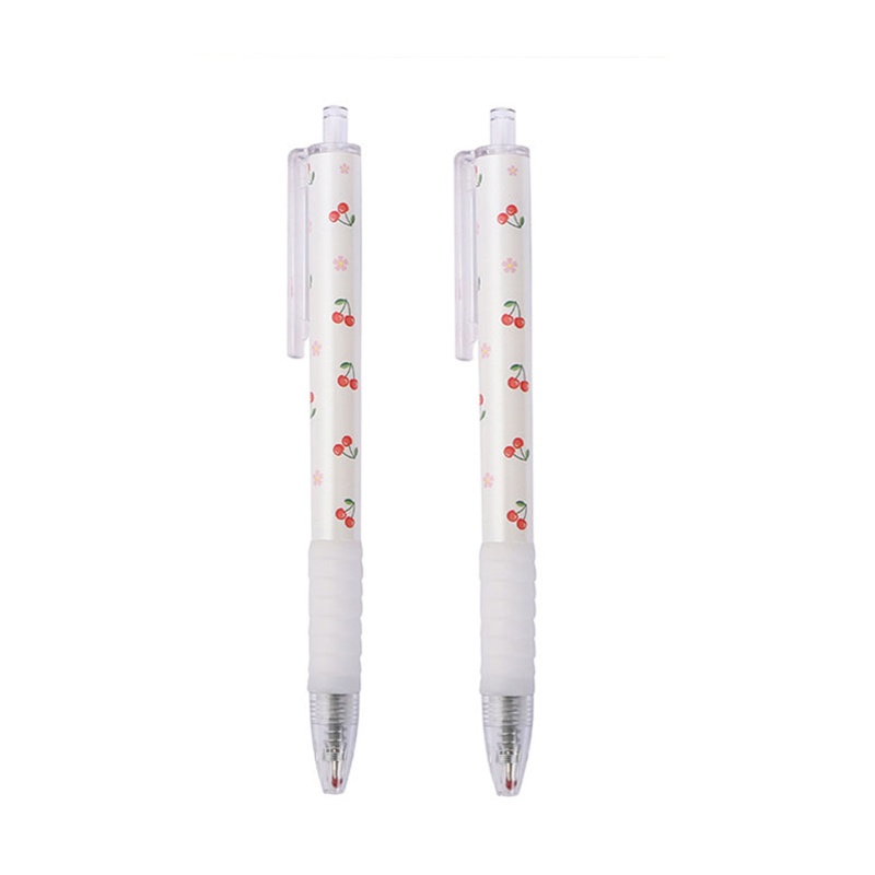 Love* 2PC น่ารัก Cherry Blossoms 0 5 มม.กด Rollerball ปากกาหมึกสีดํา ...