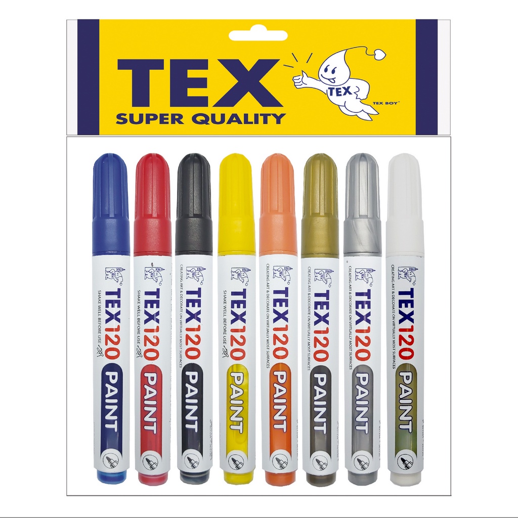 TEX 120 Paint Marker แพ็ค 8 ด้าม (มีให้เลือก 8 สี) | Shopee Thailand
