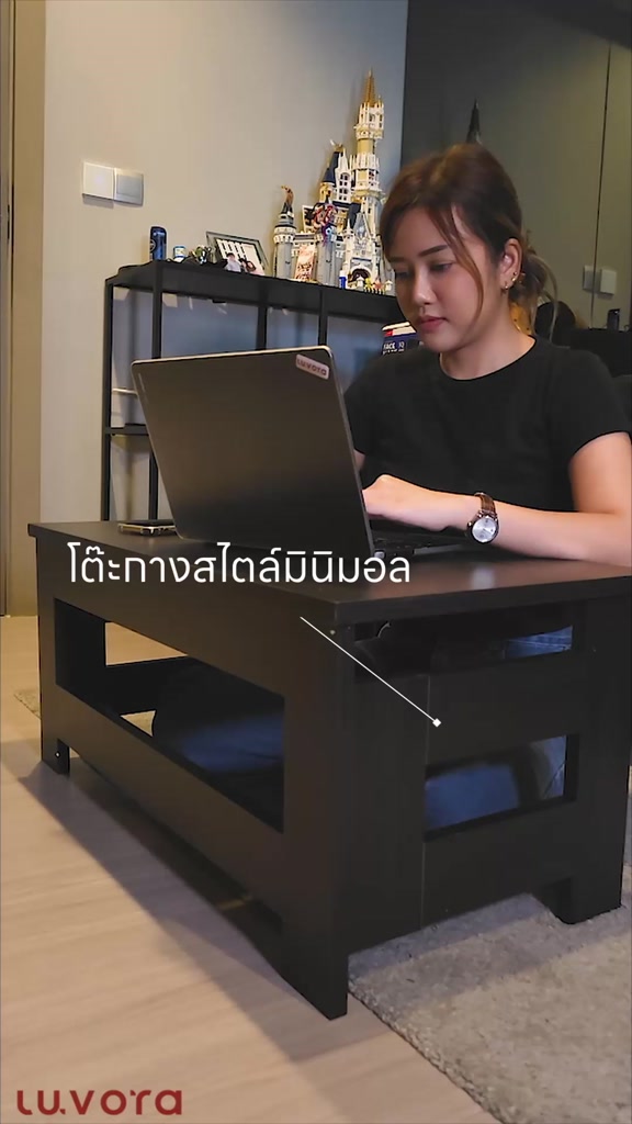 Luvora Flexi011DB โต๊ะอเนกประสงค์ โต๊ะญี่ปุ่น พับเก็บได้ ทำจากไม้คุณภาพสูง เหนียว ทนทาน รับ ...