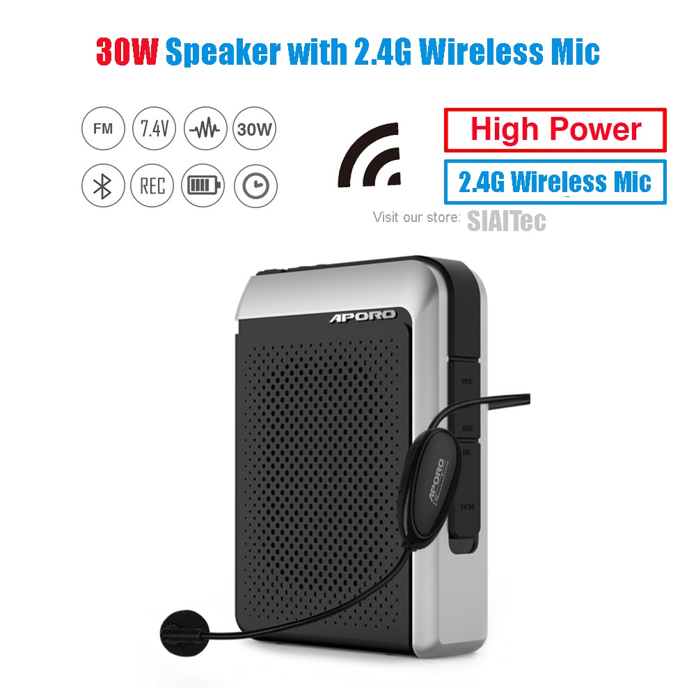Siaitec Aporo T18 ลําโพงไมโครโฟนไร้สาย 2.4G 30W พร้อมไมโครโฟนบลูทูธ 2 ...