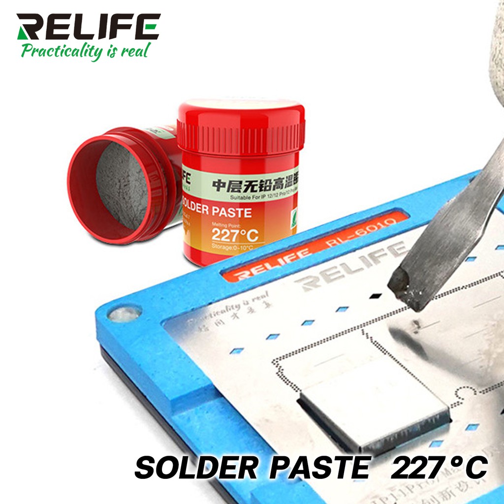ตะกั่วเหลว จุดหลอมเหลว 227 ° C RELIFE RL-406 SOLDER PASTE ใช้งานง่าย ...