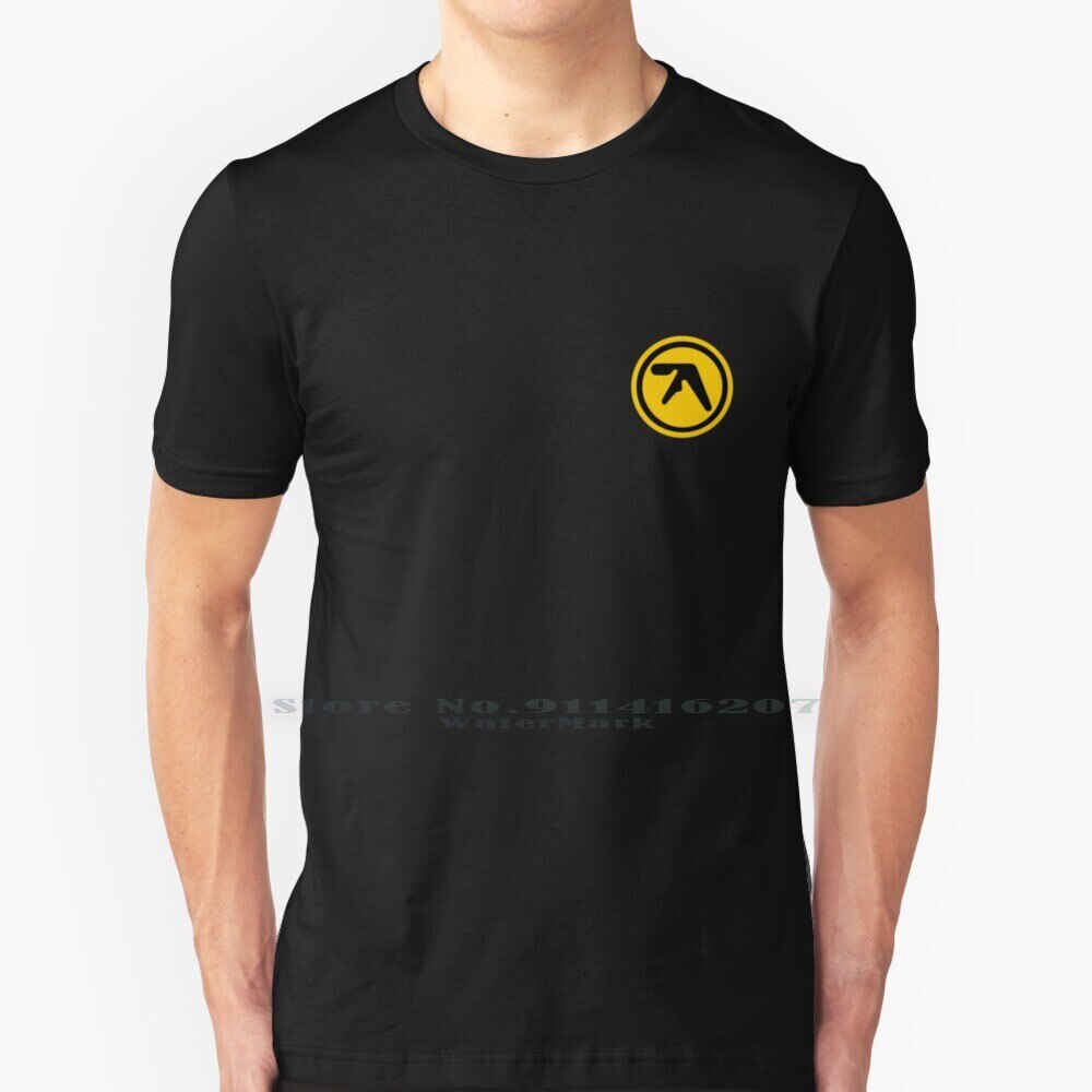 แขนสั้นcrew neckขายดี เสื้อยืด พิมพ์ลายโลโก้ Aphex Twin Aphex Twin ...
